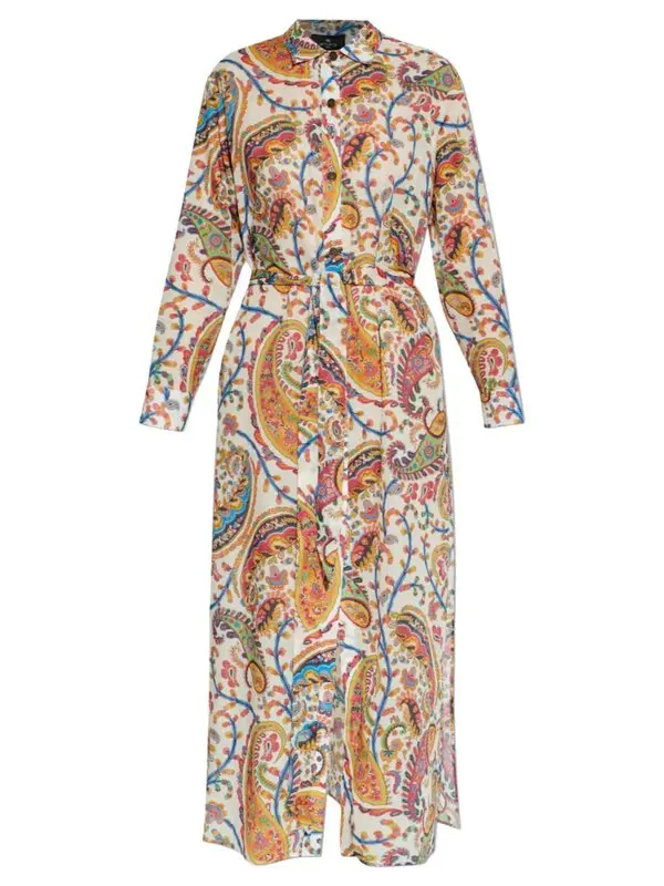 Etro Paisley Printed Midi Shirt Dress - Multicolor