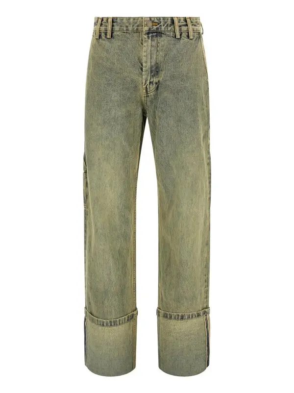 ENTIRE STUDIOS Wide Leg Denim Trousers - Green
