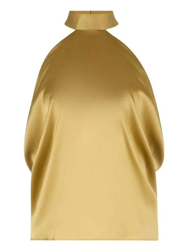 Nina Ricci Halterneck Satin Blouse - Golden