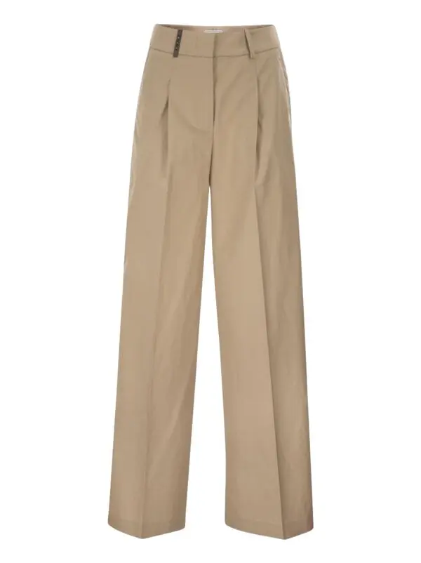 Peserico Pleated Stretch Sateen Trousers - Nude
