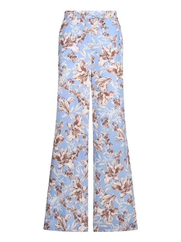 Liu Jo Poplin Palazzo Trousers - Light Blue