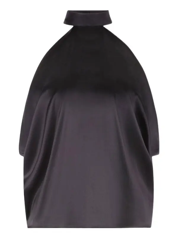Nina Ricci Halterneck Satin Blouse - Black