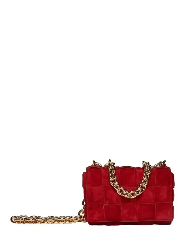 Bottega Veneta Interwoven Detail Shoulder Bag - Red