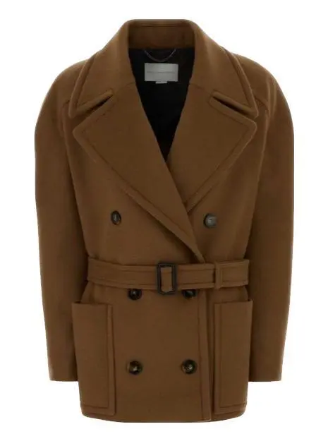 Stella McCartney Double-breasted Belted Coat - Toffee