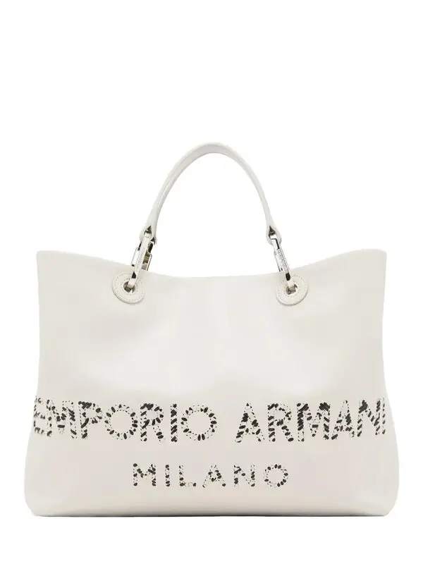Emporio Armani Tote Bag With Logo Detail - Off White