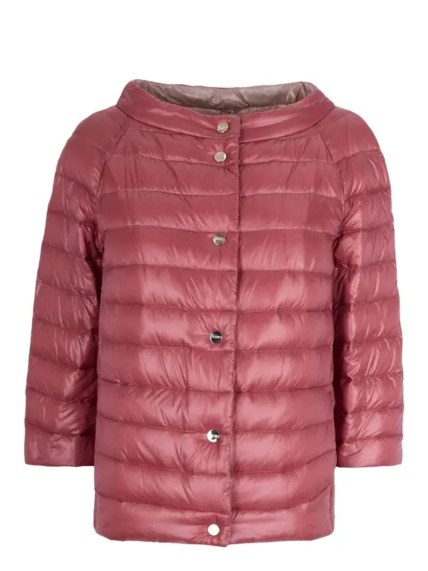Herno Reversible Quilted 3/4 Sleeve Down Jacket - Pink