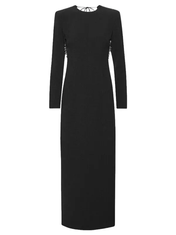 ROTATE BY BIRGER CHRISTENSEN Embellished Open-back Maxi Dress - Black