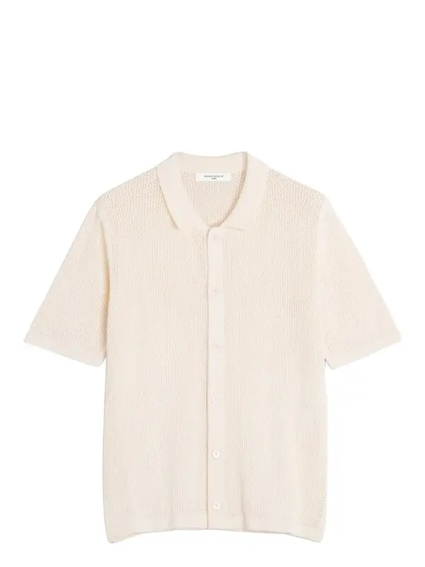 Maison Kitsuné Open-knit Short-sleeved Cardigan - White