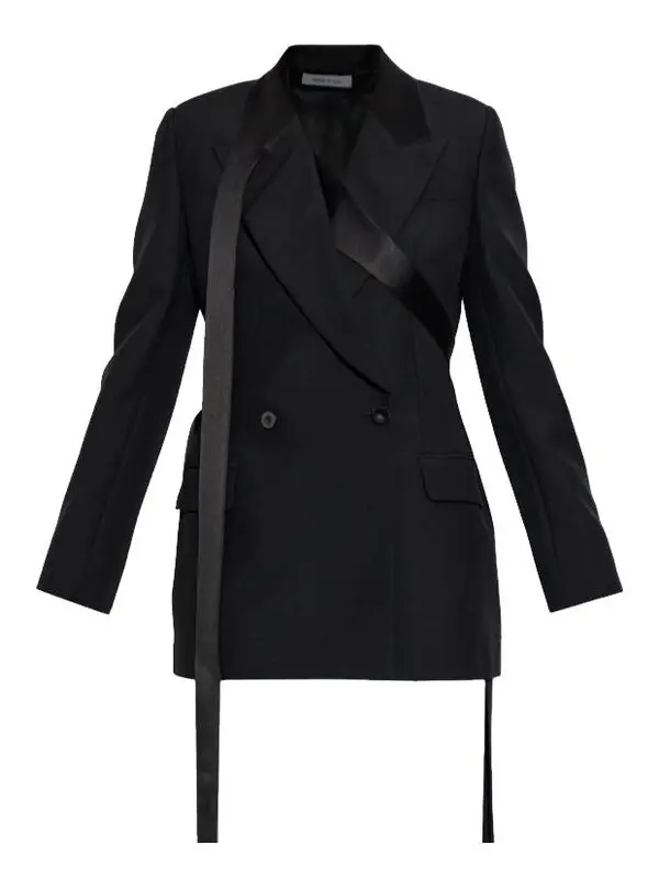 Alexander McQueen Double-breasted Blazer With Strap Detail - Black