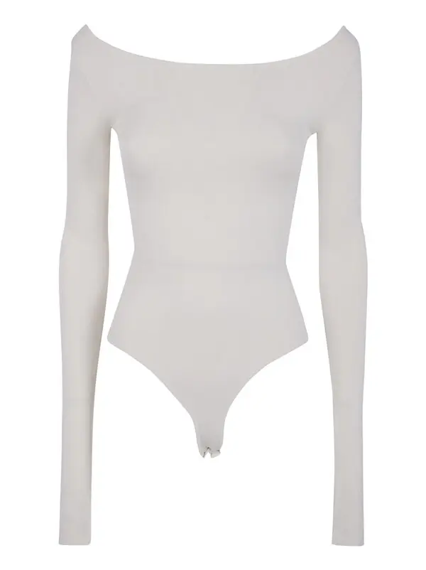 ENTIRE STUDIOS Off-the-shoulder Long-sleeve Bodysuit - White