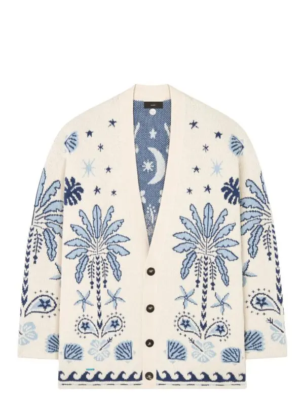 Alanui Echoes Of The Island Cardigan - Chalk-light Blue