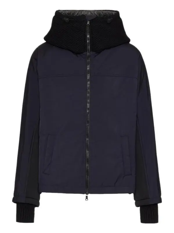 Valentino Garavani Contrast Hooded Jacket - Black