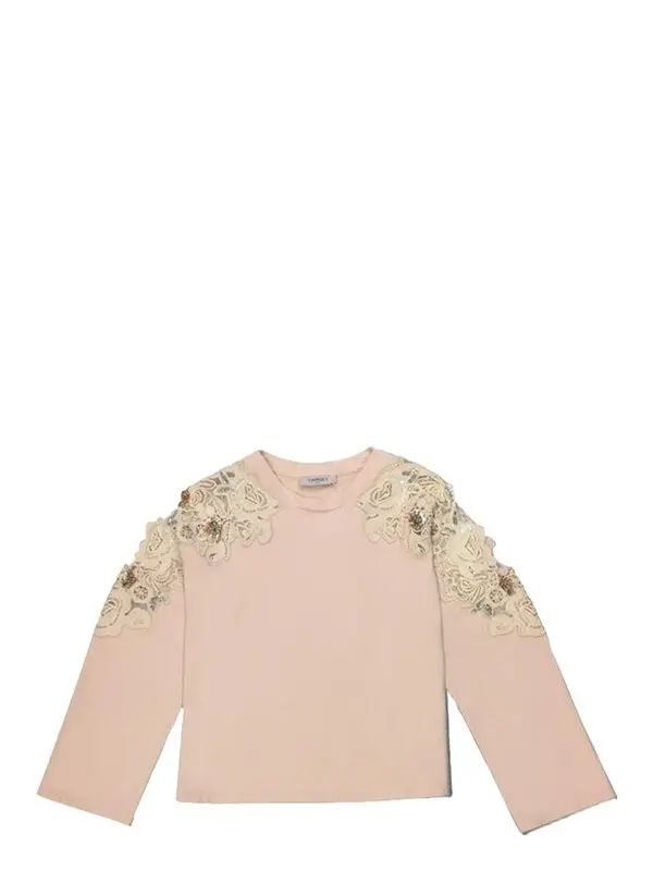 TWINSET Lace Detail Long-sleeved T-shirt - Nude