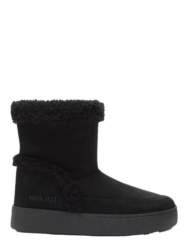 Moon Boot Ankle Boots With Embossed Logo - Black