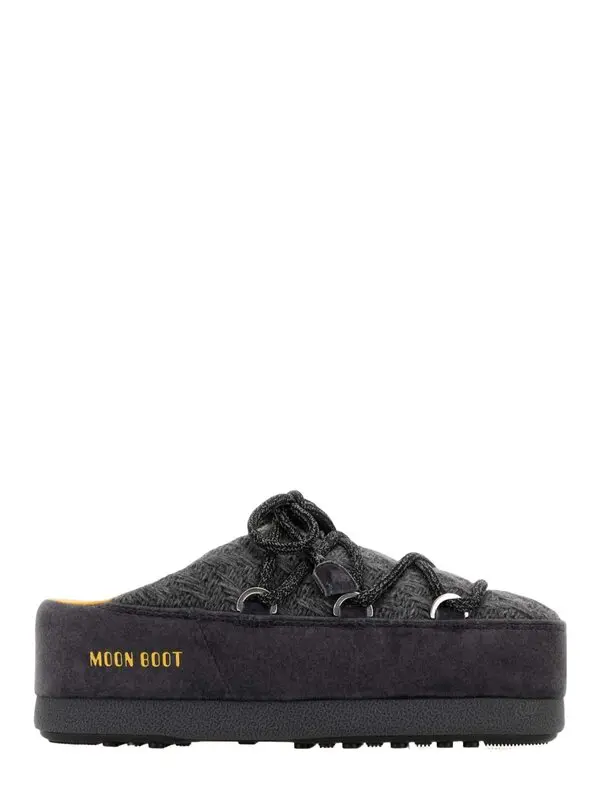 Moon Boot Evx Knit Flat Mules - Dark Gray
