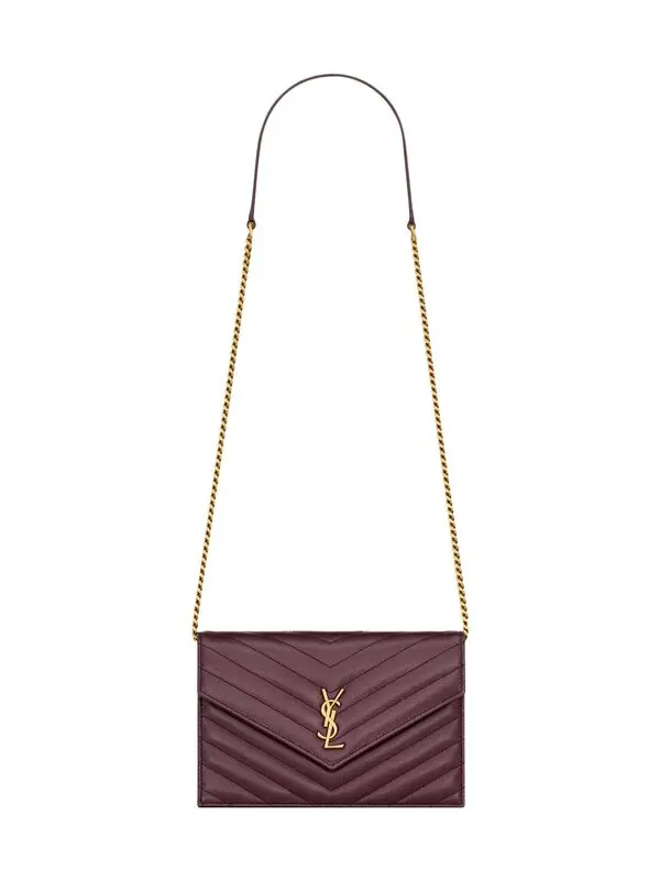 Saint Laurent Cassandre Chain Clutch Bag - Red