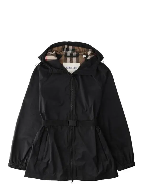 Burberry Metal Buckle Hooded Jacket - Black