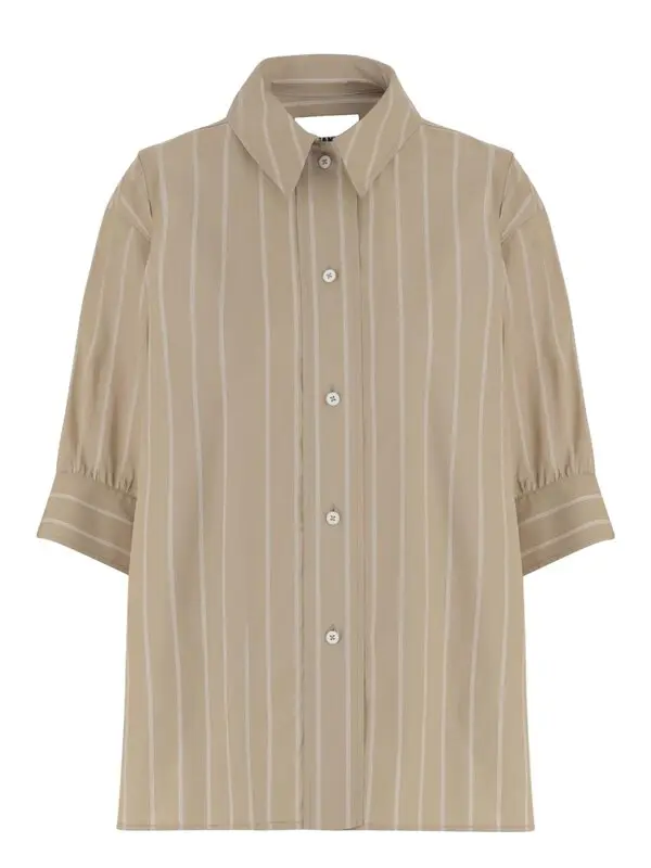 JIL SANDER Short-sleeved Striped Shirt - Nude