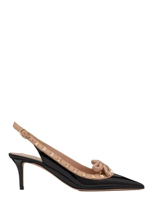 Valentino Garavani Rockstud Bow Pointed Toe Pumps - Black