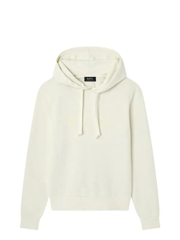 A.p.c. Drawstring Hooded Sweatshirt - White