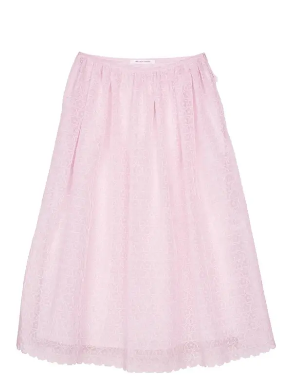 Cecilie Bahnsen Embroidered Midi Skirt - Pink