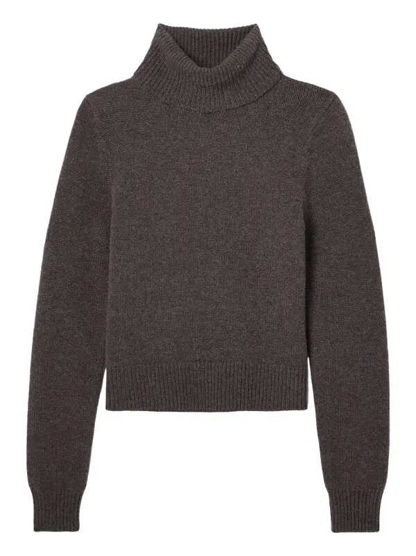 NILI LOTAN Hollyn Crop Turtleneck Sweater - Black