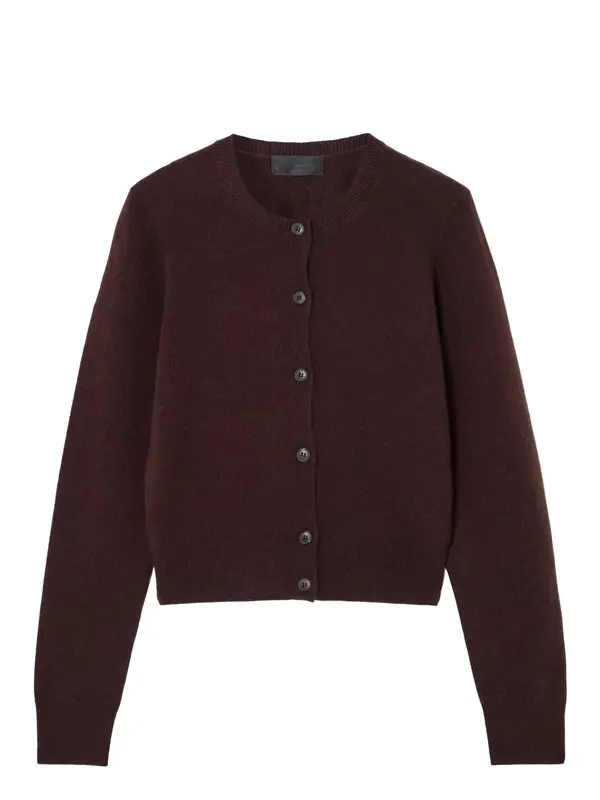 NILI LOTAN Cashmere Cardigan With Glossy Buttons - Wine Red