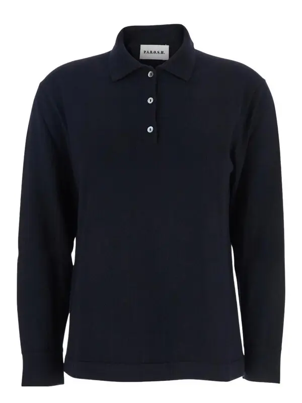 P.a.r.o.s.h Long-sleeved Polo Shirt - Black