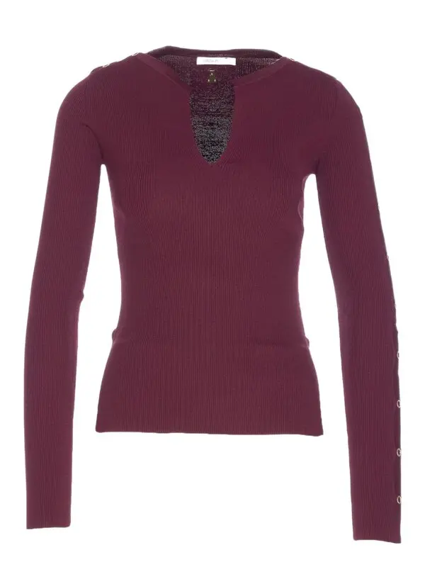 Patrizia Pepe Button-detailed Knitwear - Red