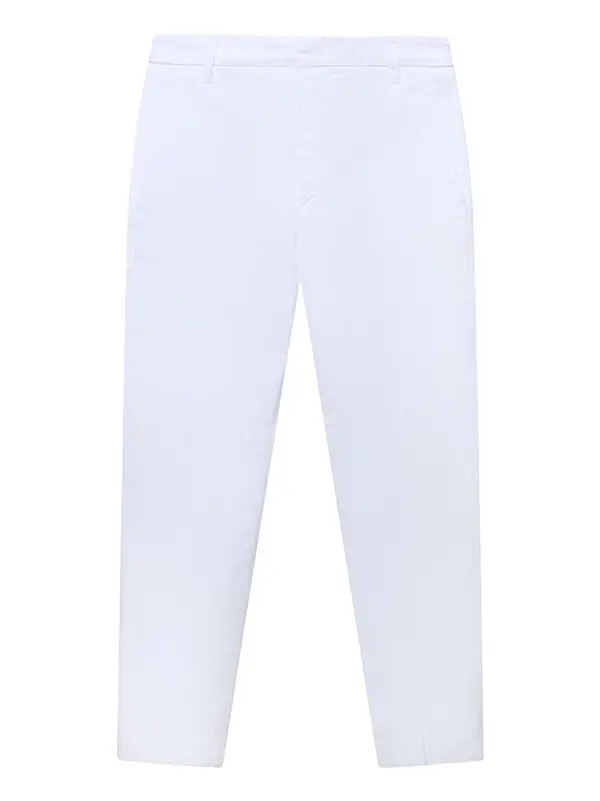 DONDUP Slim Fit Pleated Trousers - White