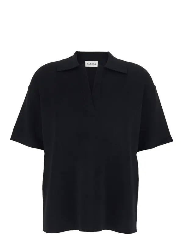 P.a.r.o.s.h Short Sleeve Polo Shirt - Black