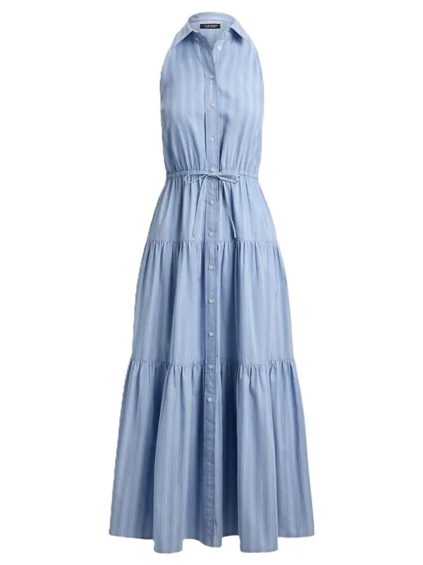 Ralph Lauren Striped Tiered Shirt Dress - Blue