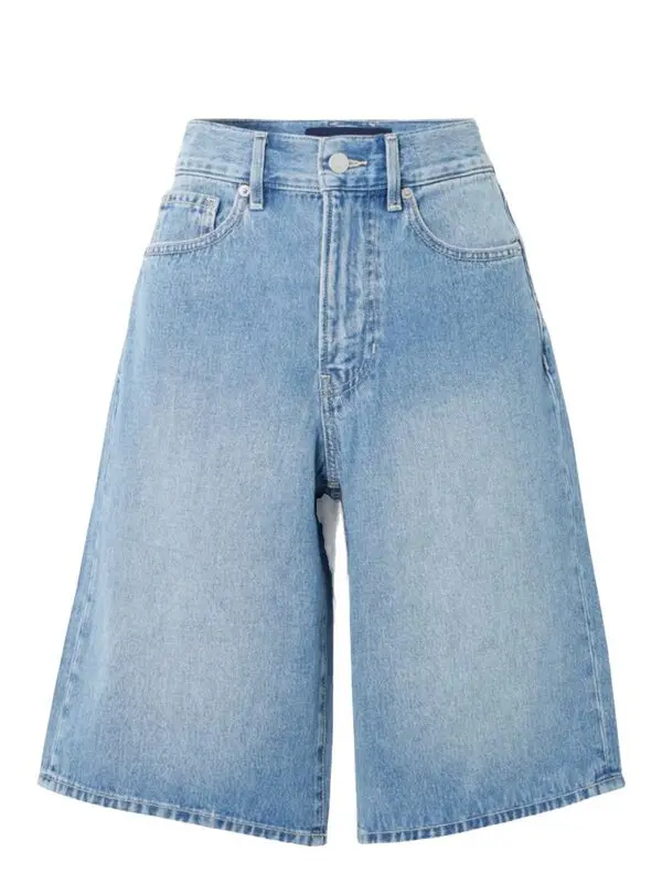 Veronica Beard Belt Loop Denim Shorts - Light Denim