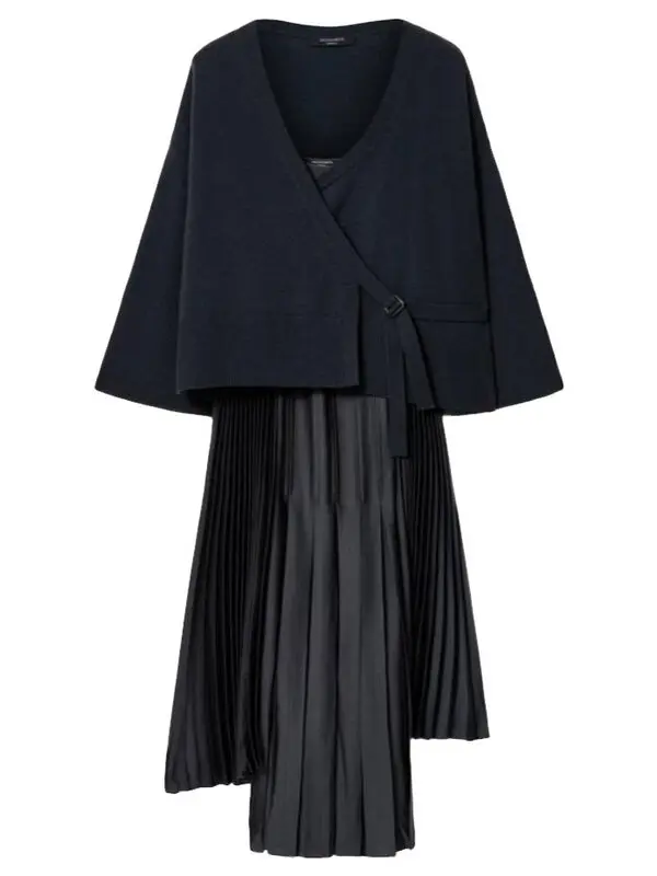 ALLSAINTS Lucille Knitwear And Pleated Dress - Carbon Blue