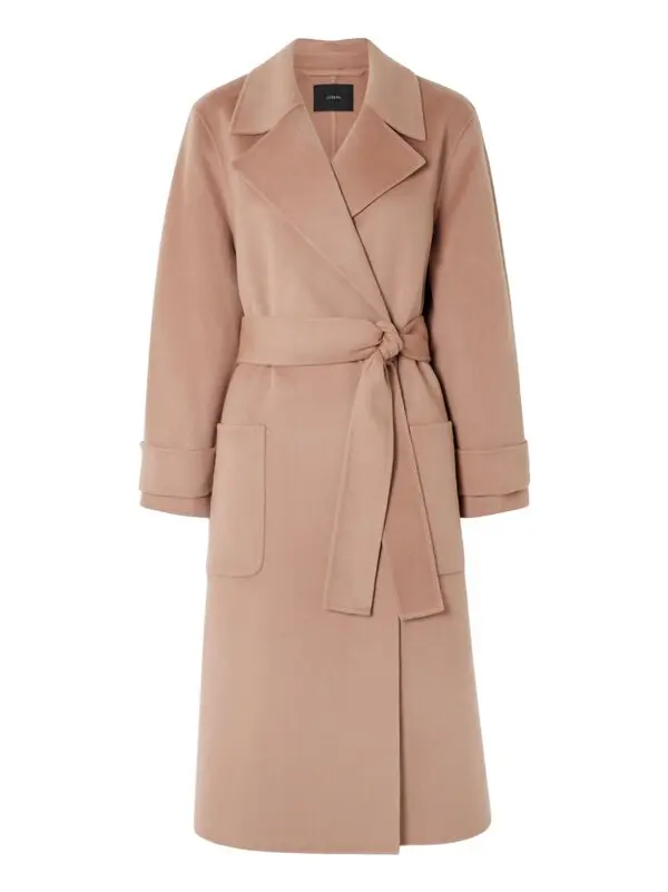 JOSEPH Belted Double-breasted Coat - Nude
