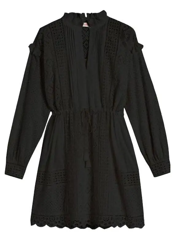 TWINSET Lotus Leaf Edge Dress - Black