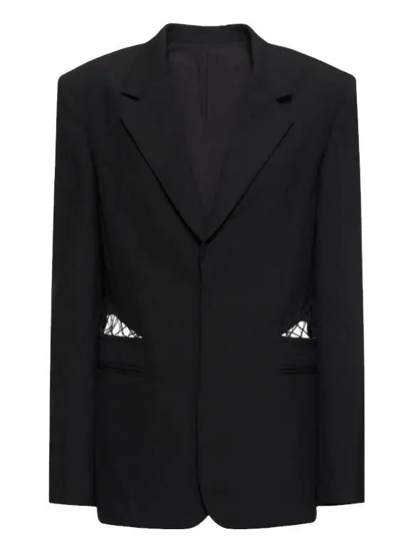 DION LEE Single-breasted Cutout Suit Jacket - Black