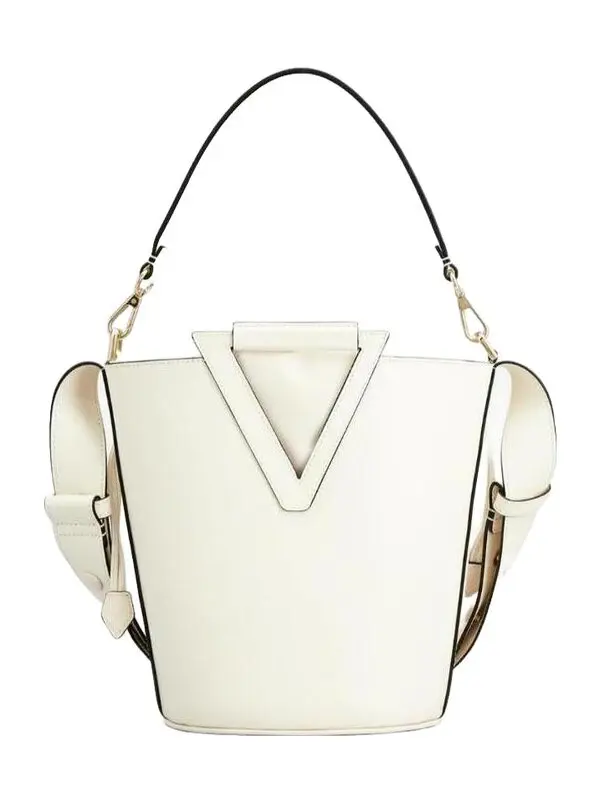 ROGER VIVIER Rv Medium Bucket Bag - Cream