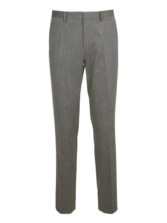 Hugo Boss Tailored Trousers With Belt Loops And Patch Pockets - Grey