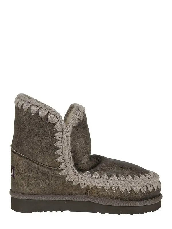 Mou Eskimo 18 Stitched Trim Ankle Boots - Brown