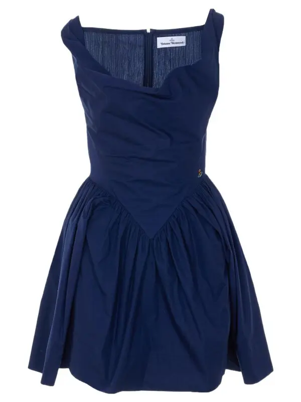 VIVIENNE WESTWOOD Orb Embroidered Mini Dress - Blue