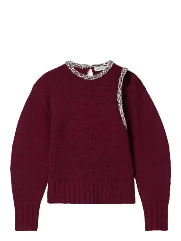 Simkhai Monroe Embellished Sweater - Burgundy