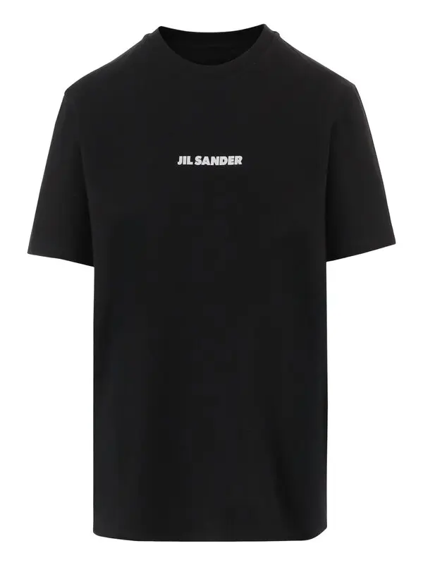 JIL SANDER Crewneck T-shirt With Logo Detail - Black