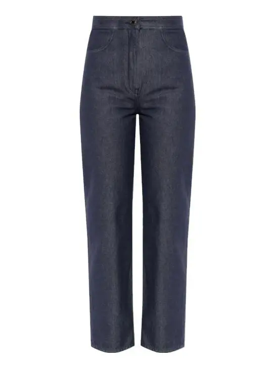 Max Mara Embroidered Straight Leg Jeans - Midnight Blue