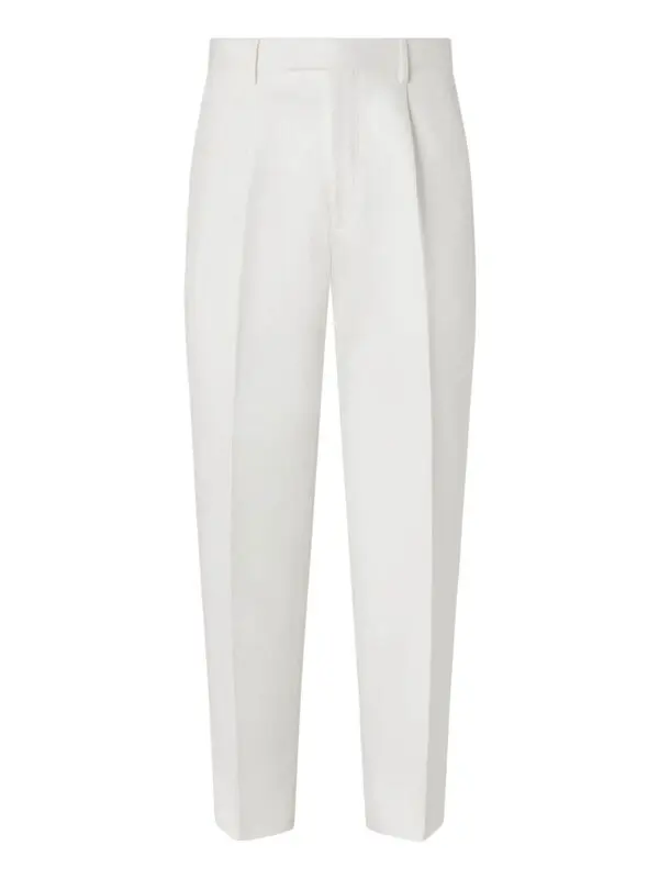 Zegna High-waisted Tailored Pants With Pleated Front - White
