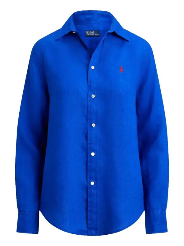Ralph Lauren Polo Linen Long-sleeve Shirt - Blue