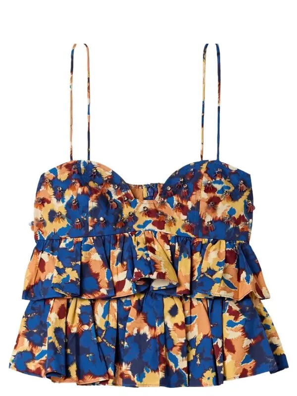 Ulla Johnson Printed Ruffled Halterneck Dress - Multicolor