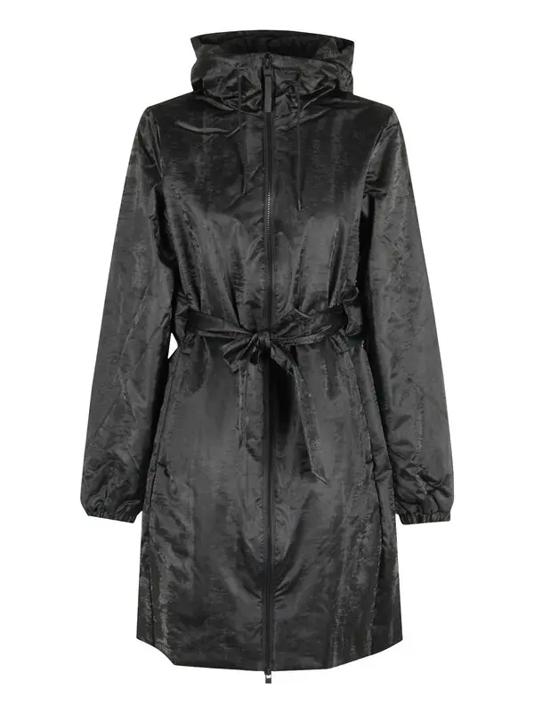 Rains Long Insulated Curve Jacket - Black