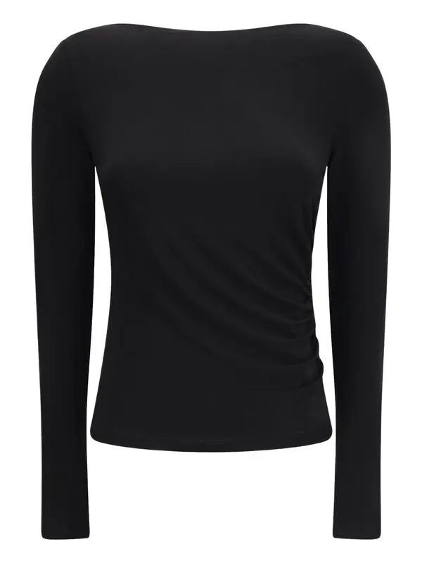 Max Mara Ruched Long-sleeve Top - Black