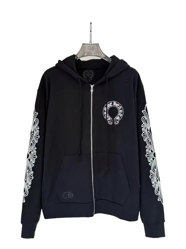 Chrome Hearts Long Sleeve Zip Hoodie - Black